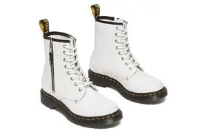Dr. Martens 1460 Double Zip Leather Lace Up Boots - White