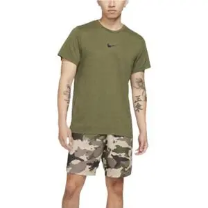 Nike Solid Color Training Alphabet Logo Printing Short Sleeve Green T-shirt - Multi-color