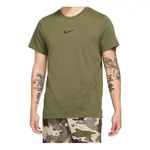 Nike Solid Color Training Alphabet Logo Printing Short Sleeve Green T-shirt - Multi-color