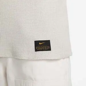 Nike Long Sleeve Textured Crewneck Top - Grey