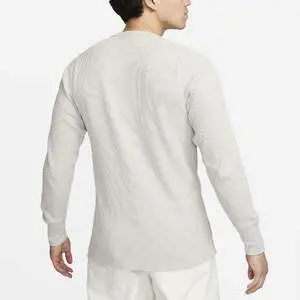 Nike Long Sleeve Textured Crewneck Top - Grey