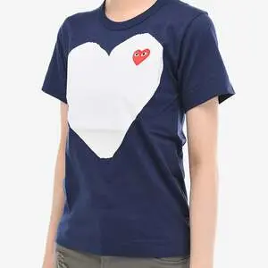 Play Comme Des Garcon Large Heart Logo T-shirt - Navy