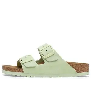 BIRKENSTOCK Arizona Big Buckle Nubuk Leather Sandals - Green