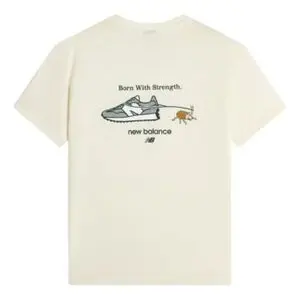NEW BALANCE Logo Graphic T-shirt Asia Sizing 'white Grey - White/grey