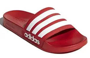 Adidas Adilette Cloudfoam Slides - Red/white
