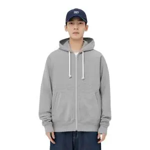 Play Comme Des Garcon Heart Back Emblem Hooded Zip Up - Grey