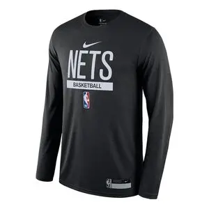 Nike Dri-fit Brooklyn Nets Basketball Long-sleeve T-shirt - Black