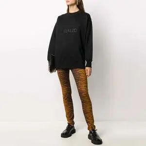 Kenzo Tiger Head Embroidered Logo Pullover Hoodie