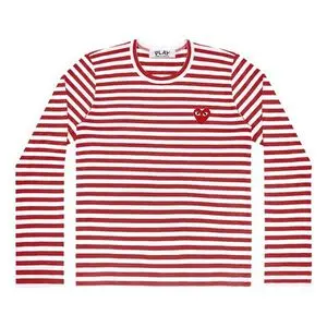Play Comme Des Garcon COMME Des GARCONS PLAY Striped Long-Sleeve T-shirt Redwhite