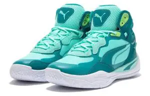 PUMA Playmaker Pro Mid Sneakers - Teal/green/white