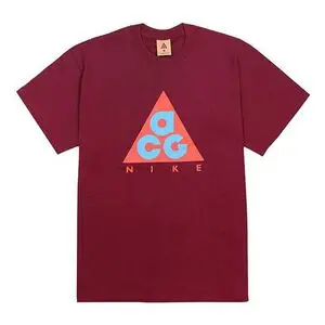 Nike Nike Acg Series Classic Logo Printing Casual Short Sleeve Red Dark Red Dark Red