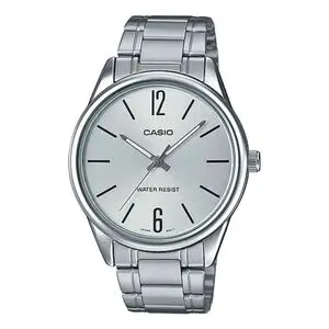 Casio Minimalist Quartz Watch With Stainless Steel Strap - Silver