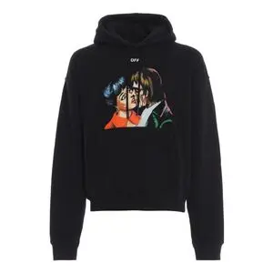 Off-White Kiss Printing Hooded Sweatshirt - Black