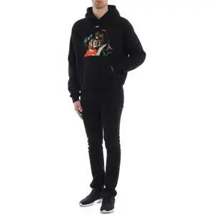 Off-White Kiss Printing Hooded Sweatshirt - Black