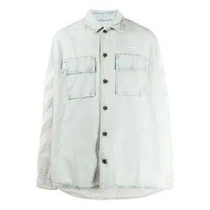 Off-White Printed Denim Jacket - Blue