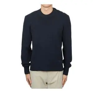 AMI Paris Cotton Merino Wool Knit Sweater - Navy