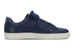 PUMA Basket Heart Tween Sneakers With Bow Detailing - Blue