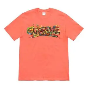 Supreme Ss20 Week 1 Paint Logo Tee Logo Tee - Orange