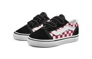 VANS Old Skool V Checkerboard Sneakers - Red