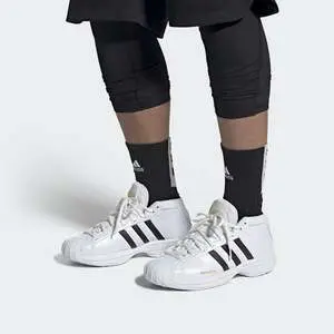 Adidas Pro Model 2g Mid Top Basketball Sneakers - White