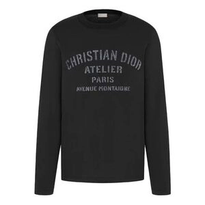 Dior Long Sleeve Crewneck With Alphabet Logo - Black