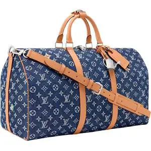 LOUIS VUITTON Keepall Bandoulière 50 Duffle Bag - Blue