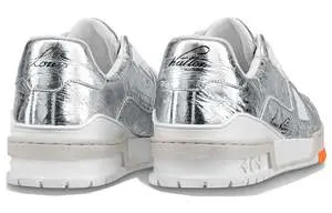 LOUIS VUITTON Trainer Sneakers - Silver/white/orange
