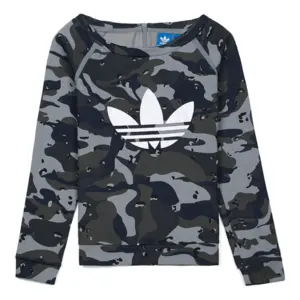 Adidas J C Crew Fleece With Camouflage Print And Zip Detail