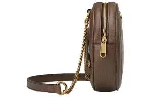 Gucci Ophidia Series Mini Gg Canvas Round Bag - Creamy