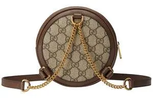 Gucci Ophidia Series Mini Gg Canvas Round Bag - Creamy