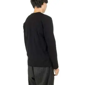 Play Comme Des Garcon Long Sleeve T-shirt With Heart Appliqu - Black
