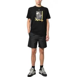 Off-White Caravaggio Printed Cotton T-shirt Black
