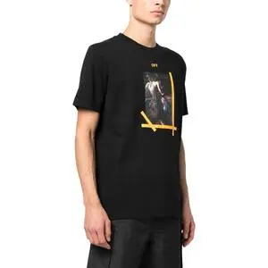 Off-White Caravaggio Printed Cotton T-shirt Black