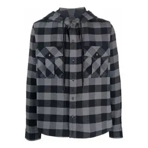 Off-White Arrow Flannel Plaid Crossover Long Sleeves Shirt
