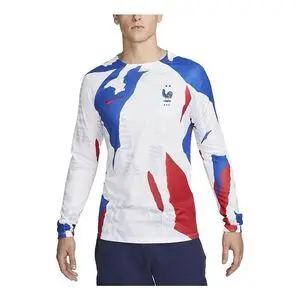 Nike France Dri-fit Long Sleeve Prematch Top - White/blue/red