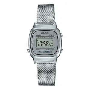 Casio Analog Digital Watch With Mesh Strap - Silver