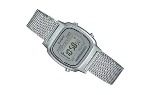 Casio Analog Digital Watch With Mesh Strap - Silver