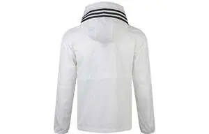 Adidas Sporty Zip-up Hooded Jacket With Striped Details
