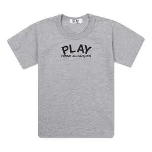 Play Comme Des Garcon Play Comme Des Garcons Short Sleeve T-shirt With Heart Graphic - Grey
