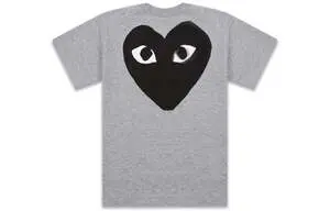 Play Comme Des Garcon Play Comme Des Garcons Short Sleeve T-shirt With Heart Graphic - Grey