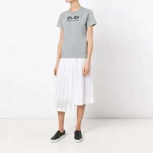Play Comme Des Garcon Play Comme Des Garcons Short Sleeve T-shirt With Heart Graphic - Grey