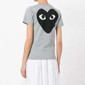Play Comme Des Garcon Play Comme Des Garcons Short Sleeve T-shirt With Heart Graphic - Grey