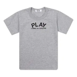 Play Comme Des Garcon Play Comme Des Garcons Short Sleeve T-shirt With Heart Graphic - Grey