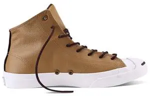 CONVERSE Jack Purcell Leather Mid Top Sneakers - Yellow