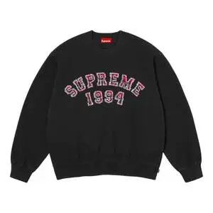 Supreme Plaid Arc Crewneck - Black