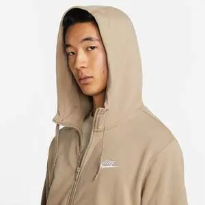 Nike Nsw Club Full Zip Hoodie Asia Sizing 'tan