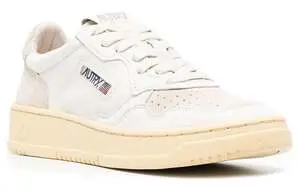 AUTRY Medalist Leather And Suede Sneakers - White/beige