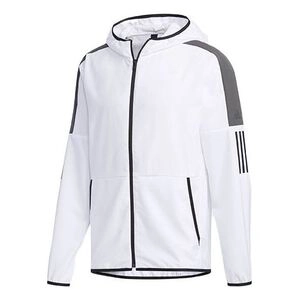 Adidas Contrasting Colors Hooded Woven Jacket - White