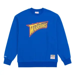 Mitchell & Ness X Nba Golden State Warriors Sweatshirt 'blue Yellow - Blue/yellow