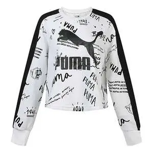 PUMA Classics Logo Crew Aop Knit - White